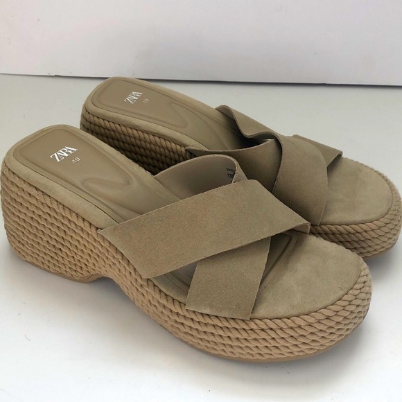 Zara | Shoes | Zara Rope Wrapped Crisscross Platform Sandals | Poshmark
